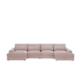 Höffner Wohnlandschaft Branna ¦ rosa/pink ¦ Maße (cm): B: 412 H: 88 T: 164