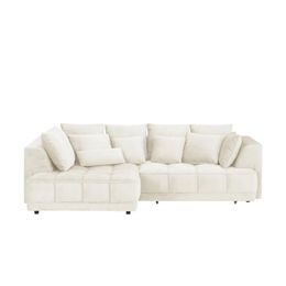 switch Ecksofa aus Samt Tiga ¦ creme ¦ Maße (cm): B: 285 H: 88 T: 205