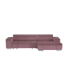 U.N.O uno Ecksofa mit Kopfteilverstellung Origo ¦ rosa/pink ¦ Maße (cm): B: