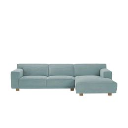 Soho Ecksofa Cord Aquablau Trenisha ¦ blau ¦ Maße (cm): B: 301 H: 74