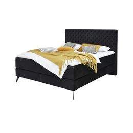 Höffner Boxspringbett Cumberland ¦ schwarz ¦ Maße (cm): B: 182 H: 130 T: 211