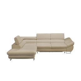 switch Ecksofa aus Kunstleder Fabio ¦ beige ¦ Maße (cm): B: 280 H: 69