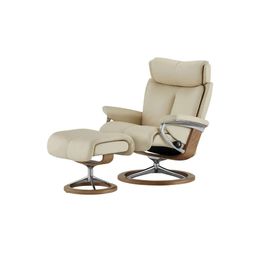 stressless Relaxsessel mit Hocker Leder Magic L ¦ creme ¦ Maße (cm):