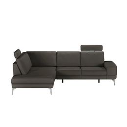 meinSofa Ecksofa aus Leder Dana ¦ braun ¦ Maße (cm): B: 269 H: 86 T: