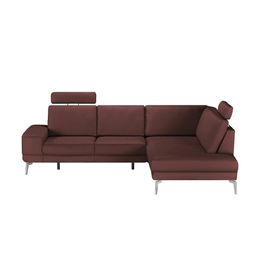 meinSofa Ecksofa aus Leder Dana ¦ rot ¦ Maße (cm): B: 269 H: 86 T: 22