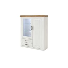 maison bleue Highboard Xanten ¦ weiß ¦ Maße (cm): B: 118 H: 142 T: 4