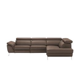 U.N.O uno Ecksofa Leder Dallas ¦ braun ¦ Maße (cm): B: 283 H: 74 T: 228