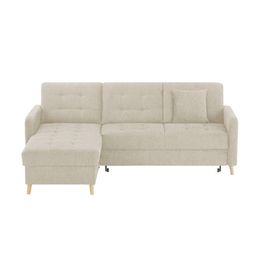 Höffner Ecksofa mit Schlaffunktion Venus ¦ beige ¦ Maße (cm): B: 222 H: 87 T: