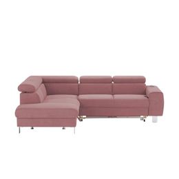 U.N.O uno Ecksofa Los Angeles ¦ rosa/pink ¦ Maße (cm): B: 249 H: 72 T: 207