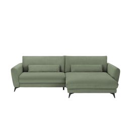 Höffner Ecksofa Cordstoff Amina ¦ grün ¦ Maße (cm): B: 288 H: 81 T: 194