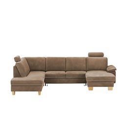 meinSofa Wohnlandschaft Leder Samu ¦ braun ¦ Maße (cm): B: 316 H: 90