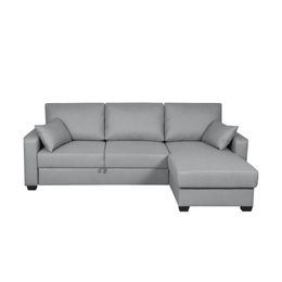 Höffner Ecksofa mit Schlaffunktion Asti ¦ grau ¦ Maße (cm): B: 241 H: 86 T: 1