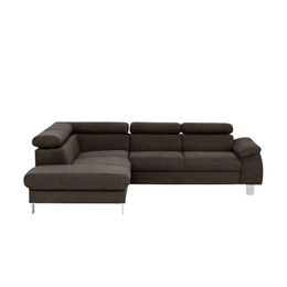 U.N.O uno Ecksofa Micky ¦ braun ¦ Maße (cm): B: 207 H: 72 T: 249