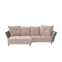 Höffner Ecksofa Crease ¦ rosa/pink ¦ Maße (cm): B: 290 H: 80 T: 175