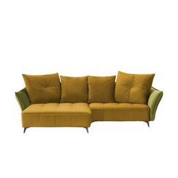 Höffner Ecksofa Crease ¦ gelb ¦ Maße (cm): B: 290 H: 80 T: 175