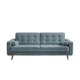 Höffner Schlafsofa mit Bettkasten Fjord ¦ blau ¦ Maße (cm): B: 226 H: 88 T: 9