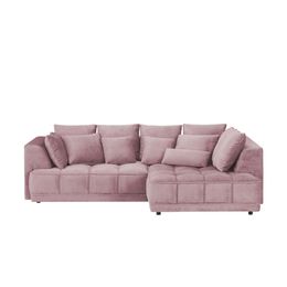 switch Ecksofa aus Samt Tiga ¦ rosa/pink ¦ Maße (cm): B: 285 H: 88 T: