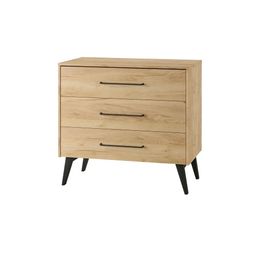 Höffner Kommode Retro ¦ holzfarben ¦ Maße (cm): B: 52,4 H: 92,2