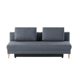 Höffner Schlafsofa mit Schlaffunktion Genua ¦ blau ¦ Maße (cm): B: 205 H: 89