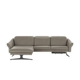 himolla Ecksofa aus Echtleder 1059 ¦ grau ¦ Maße (cm): B: 284 H: 83 T