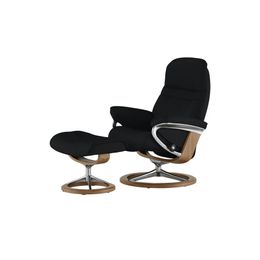 stressless Relaxsessel mit Hocker Leder Sunrise S ¦ schwarz ¦ Maße (c