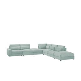 Höffner Ecksofa Branna ¦ grün ¦ Maße (cm): B: 412 H: 88 T: 386