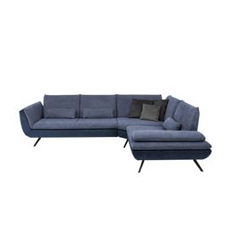 Höffner Ecksofa Luca ¦ blau ¦ Maße (cm): B: 314 H: 88 T: 244