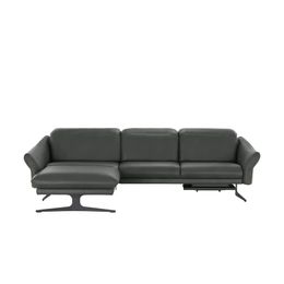 himolla Ecksofa aus Echtleder 1059 ¦ grau ¦ Maße (cm): B: 284 H: 83 T