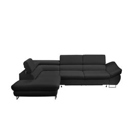 switch Ecksofa aus Kunstleder Fabio ¦ schwarz ¦ Maße (cm): B: 280 H: