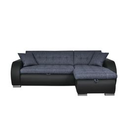 Höffner Ecksofa Aries ¦ blau ¦ Maße (cm): B: 242 H: 80 T: 161