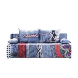 Höffner Schlafsofa Denny Premium ¦ blau ¦ Maße (cm): B: 91 H: 88 T: 193