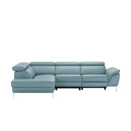 U.N.O uno Ecksofa Leder Dallas ¦ blau ¦ Maße (cm): B: 283 H: 74 T: 228