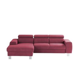 U.N.O uno Ecksofa Los Angeles ¦ rosa/pink ¦ Maße (cm): B: 244 H: 72 T: 166