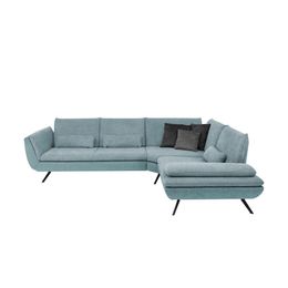 Höffner Ecksofa Luca ¦ blau ¦ Maße (cm): B: 314 H: 88 T: 244