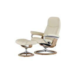 stressless Relaxsessel mit Hocker Leder Consul M ¦ creme ¦ Maße (cm):