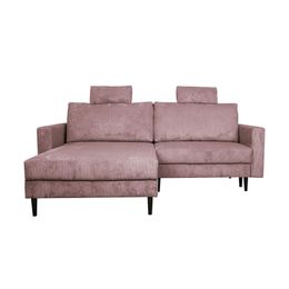 U.N.O uno Ecksofa trendiger Cordstoff Livorno ¦ rosa/pink ¦ Maße (cm): B: 2