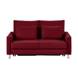 Höffner Schlafsofa Mikrofaser Fürth ¦ rot ¦ Maße (cm): B: 146 H: 90 T: 95