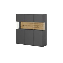 Jette Home Highboard Como ¦ grau ¦ Maße (cm): B: 139 H: 139 T: 38