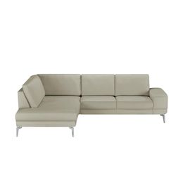 meinSofa Ecksofa aus Leder Dana ¦ grau ¦ Maße (cm): B: 269 H: 86 T: 2