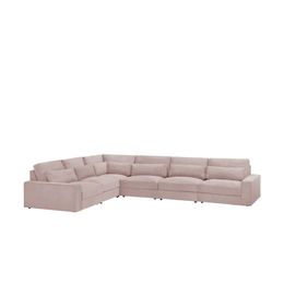 Höffner Ecksofa Branna ¦ rosa/pink ¦ Maße (cm): B: 412 H: 88 T: 322