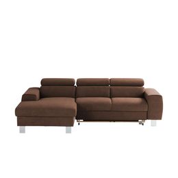 U.N.O uno Ecksofa Los Angeles ¦ braun ¦ Maße (cm): B: 244 H: 72 T: 166