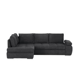 switch Ecksofa aus Flachgewebe Sky ¦ schwarz ¦ Maße (cm): B: 265 H: 8