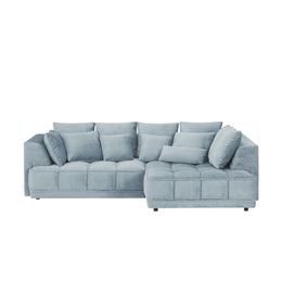 switch Ecksofa aus Samt Tiga ¦ blau ¦ Maße (cm): B: 285 H: 88 T: 205