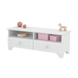 Höffner TV Lowboard Royal White ¦ weiß ¦ Maße (cm): B: 124 H: 45 T: 42,4