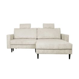 U.N.O uno Ecksofa trendiger Cordstoff Livorno ¦ creme ¦ Maße (cm): B: 221 H