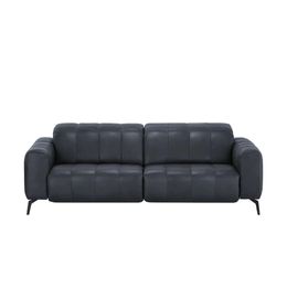 Natuzzi Editions Ledersofa mit Kopfteilverstellung Portento ¦ blau ¦