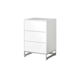 JOOP! Nachtkommode Gloss Cubic ¦ weiß ¦ Maße (cm): B: 47,5 H: 69,7 T