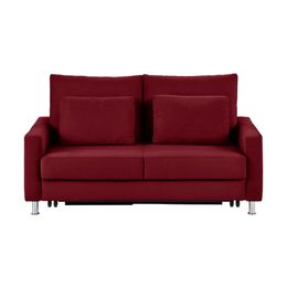 Höffner Schlafsofa Mikrofaser Fürth ¦ rot ¦ Maße (cm): B: 186 H: 90 T: 95