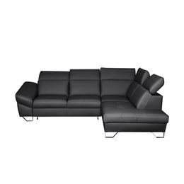 U.N.O uno Ecksofa Drum ¦ schwarz ¦ Maße (cm): B: 286 H: 81 T: 230