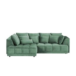 switch Ecksofa aus Samt Tiga ¦ grün ¦ Maße (cm): B: 285 H: 88 T: 205